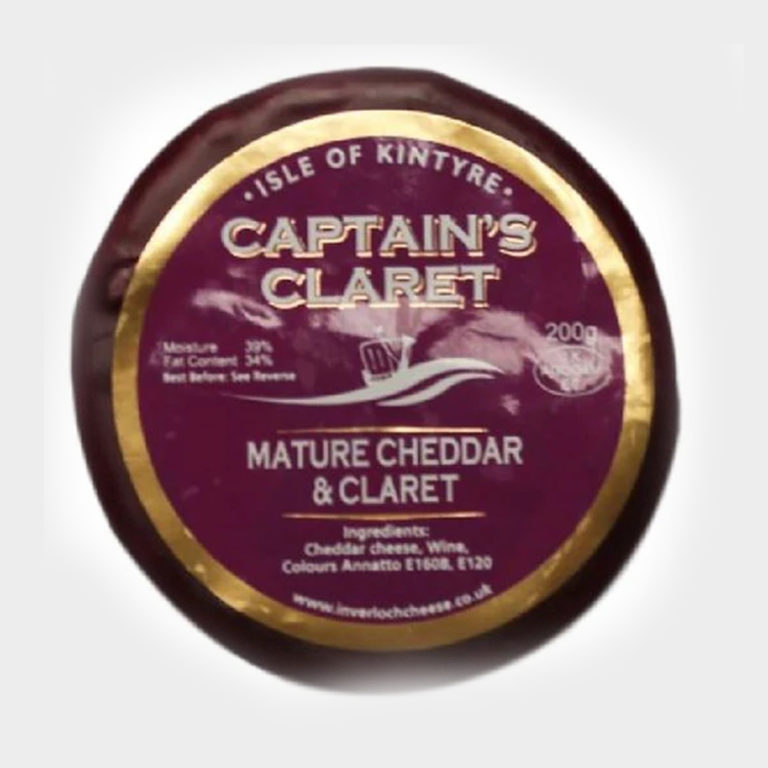Isle of Kintyre Cheddar Cheese with Claret 200g - Scottish Food