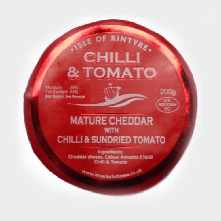 Isle of Kintyre Chilli & Tomato Cheese Truckle 200g - Scottish Food