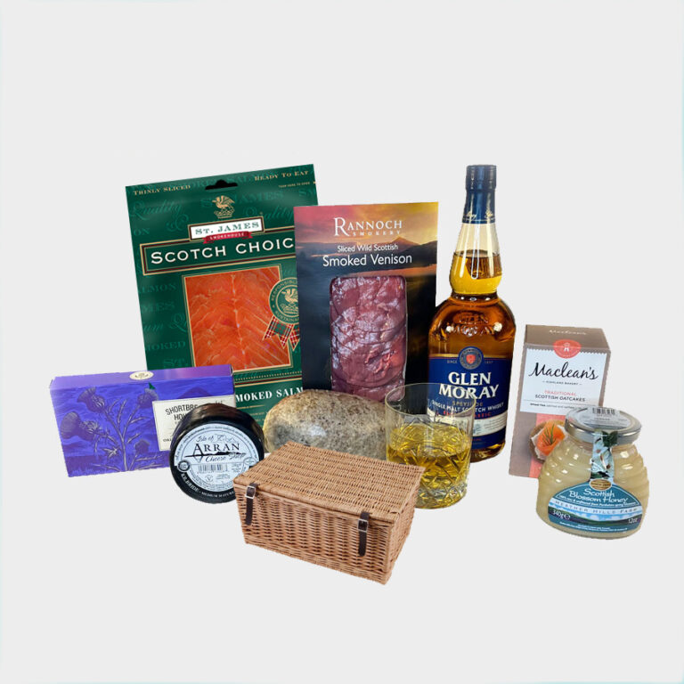Scotsman Gold Hamper in a Basket - Scottish Food