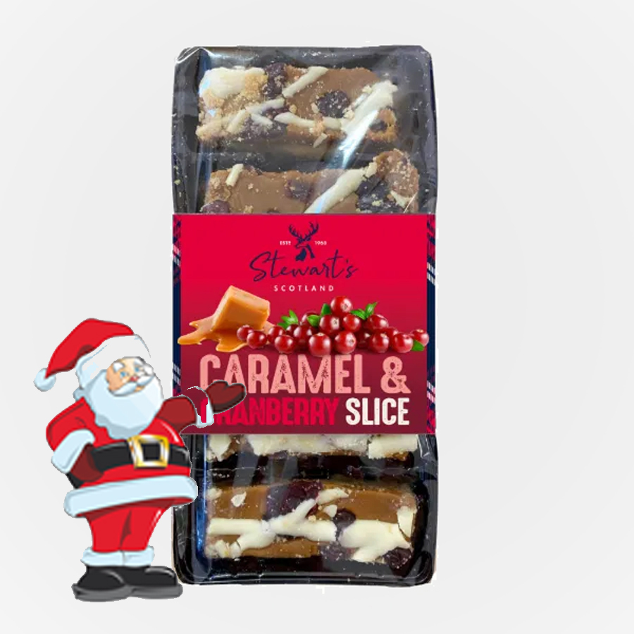Stewart's Signature Caramel & Cranberry Slice 200g - Scottish Food